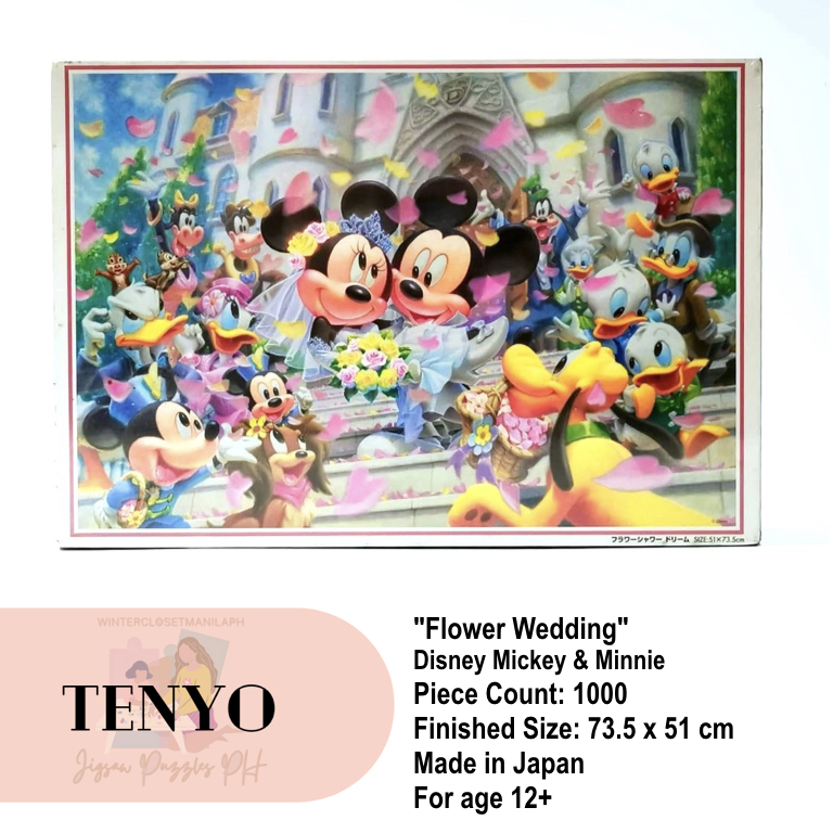 Tenyo 1000 piece Jigsaw Puzzle - Disney's Mickey and Minnie - Flower ...