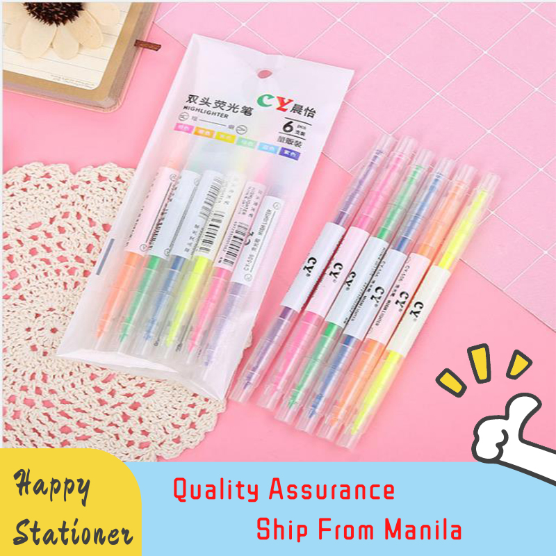 6 in 1 Chosch Double head Highlighter Pen / Twinpen Dual Tip ...