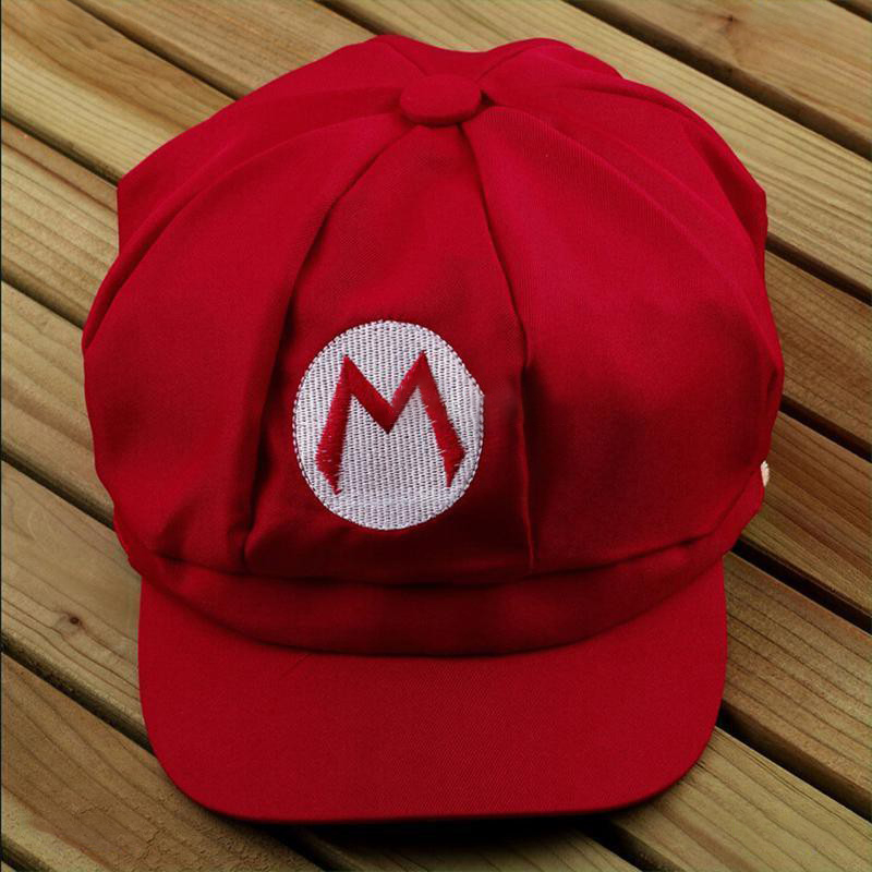 ZY 1pcs Super Mario Bros Hat Mario Luigi Cap Cosplay Sport Wear Red ...