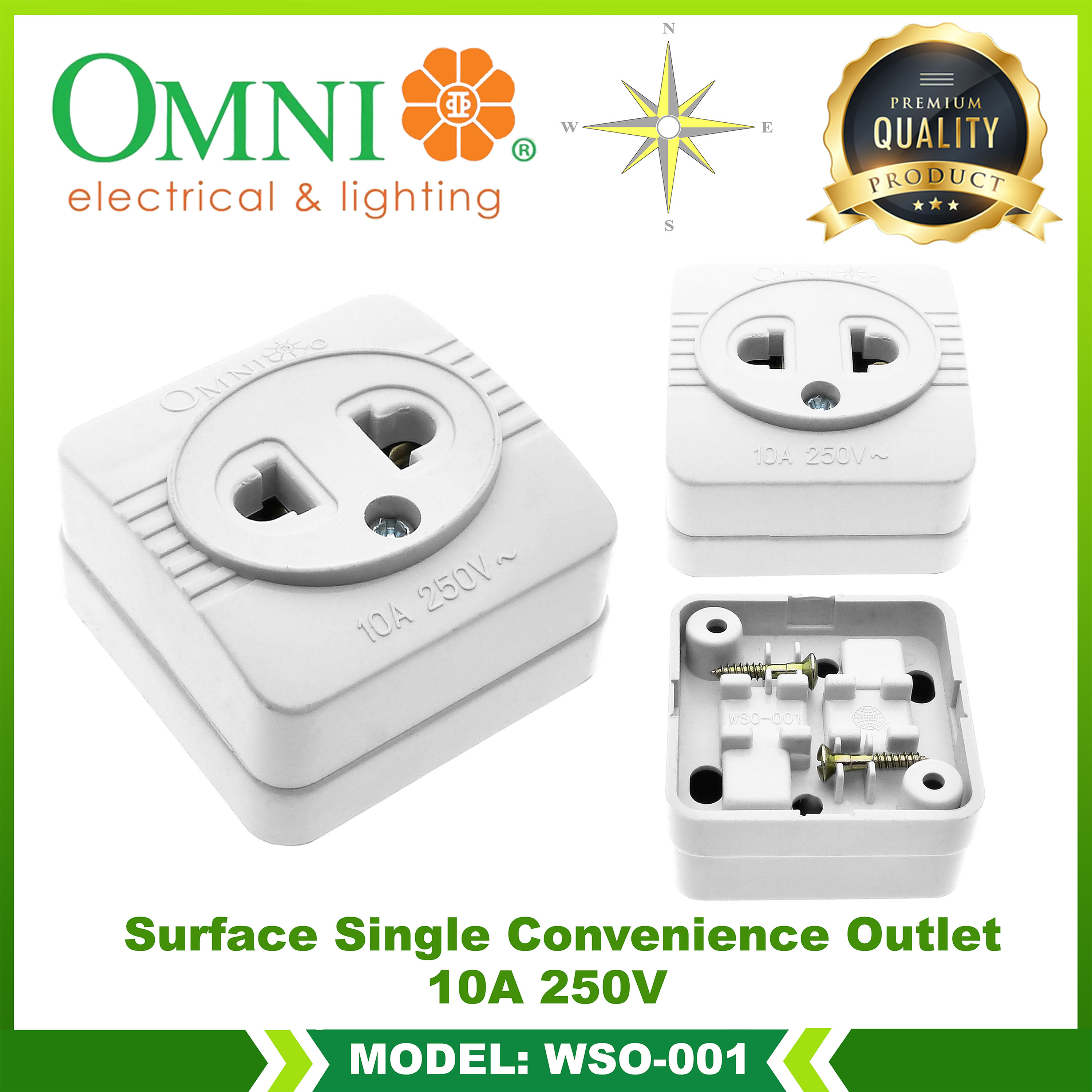 Omni Surface Single Convenience Outlet 10A 250V (WSO-001) | Lazada PH