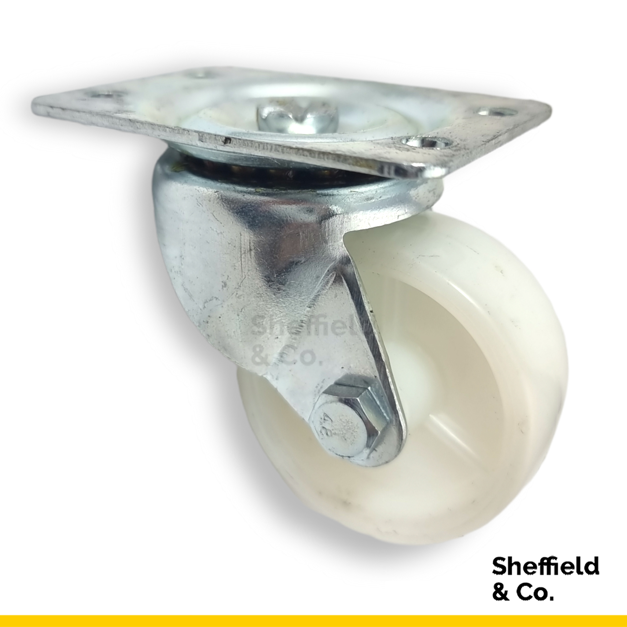 KOHL Caster, Square Polypropylene Wheel (Swivel w/o Brake, or Swivel w ...