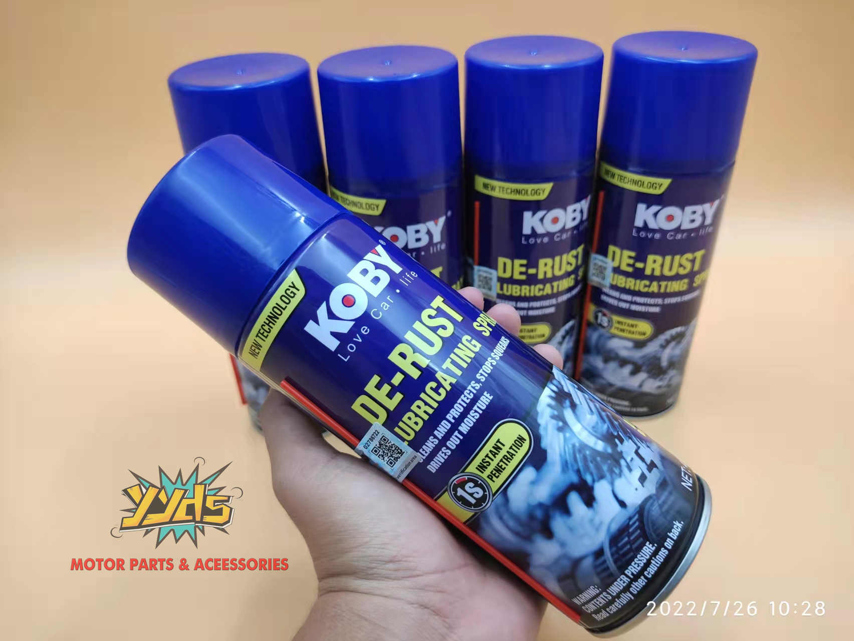 KOBY De-Rust Remover Lubricating Spray and Penetrating Oil 450ml 100% ...