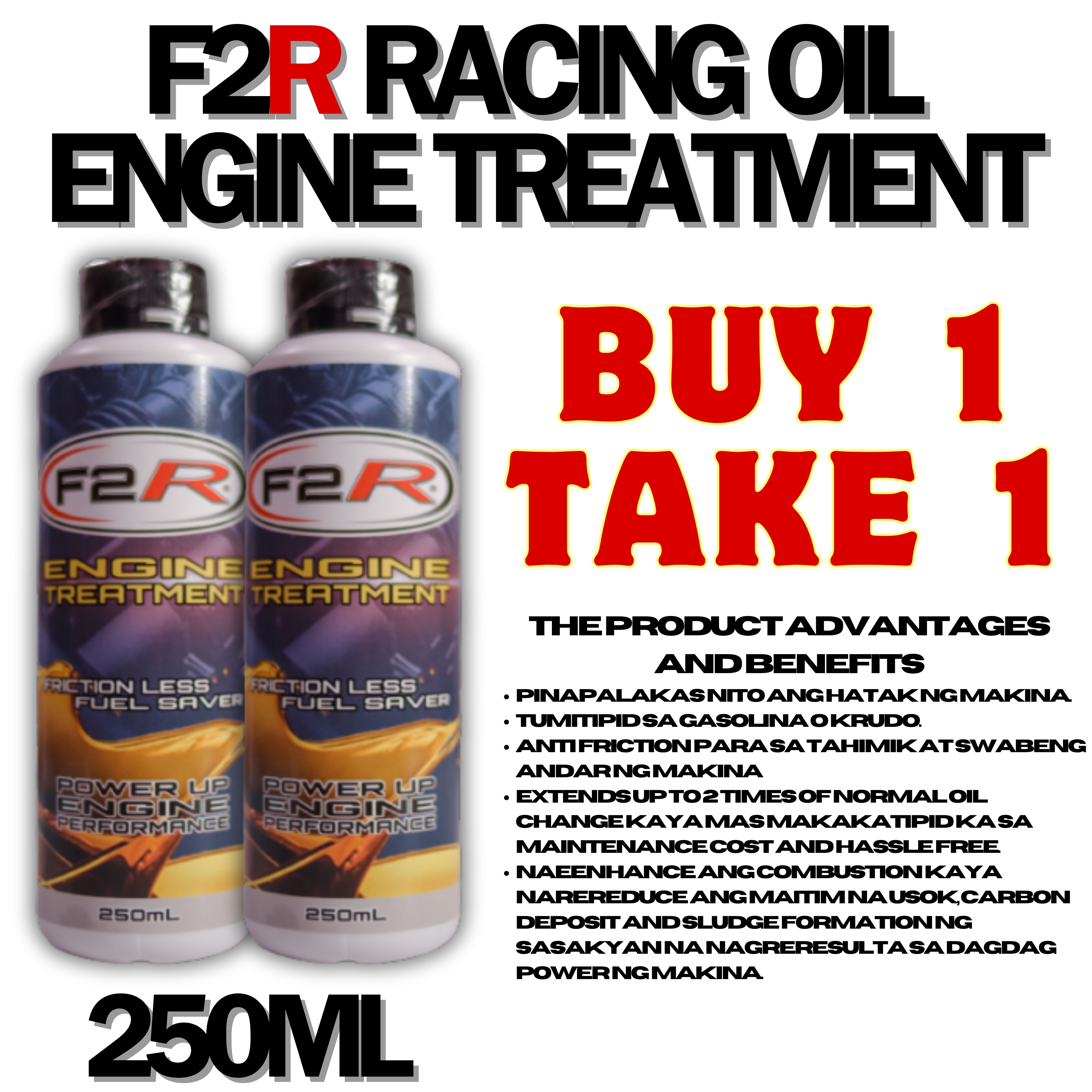 BS - Bundle of 250ml (2pcs) F2R Racing Oil Additives Complete Engine ...