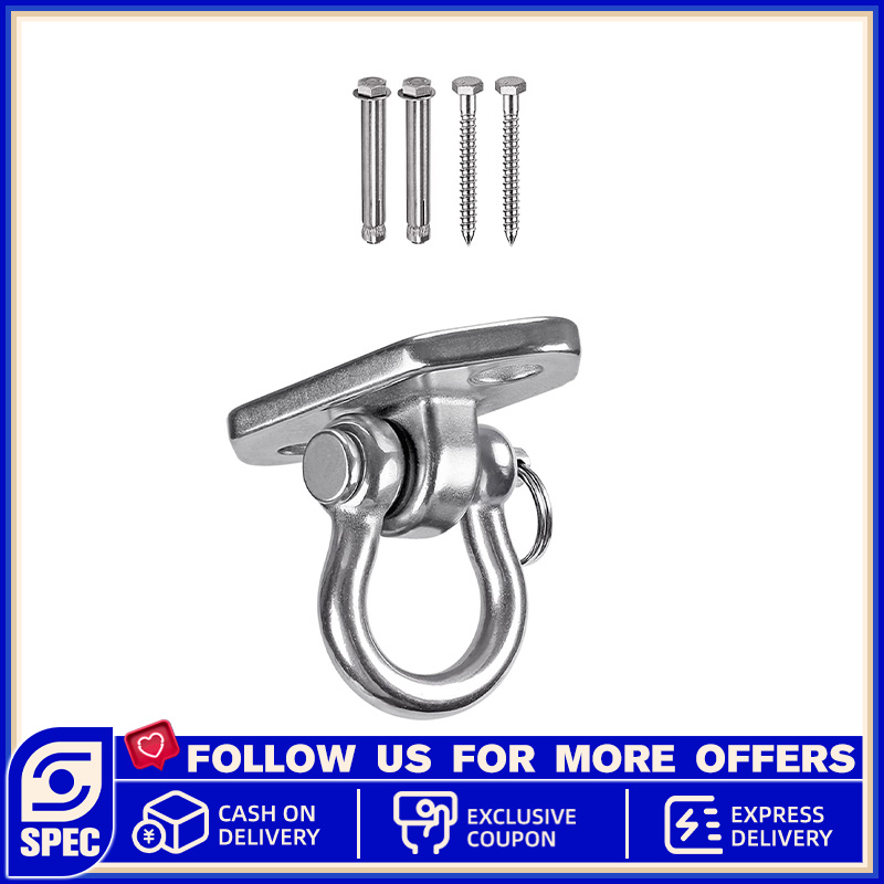 Spec 2 Pack 180° Swivel Stainless Steel Hooks 2000 lbs Capacity Heavy ...