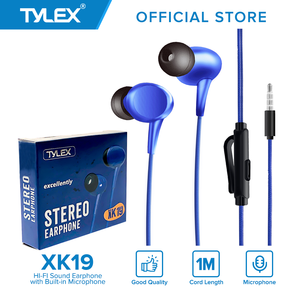 TYLEX XK19 Stereo HiFi Sound Earphone With Built-in Microphone Lazada ...