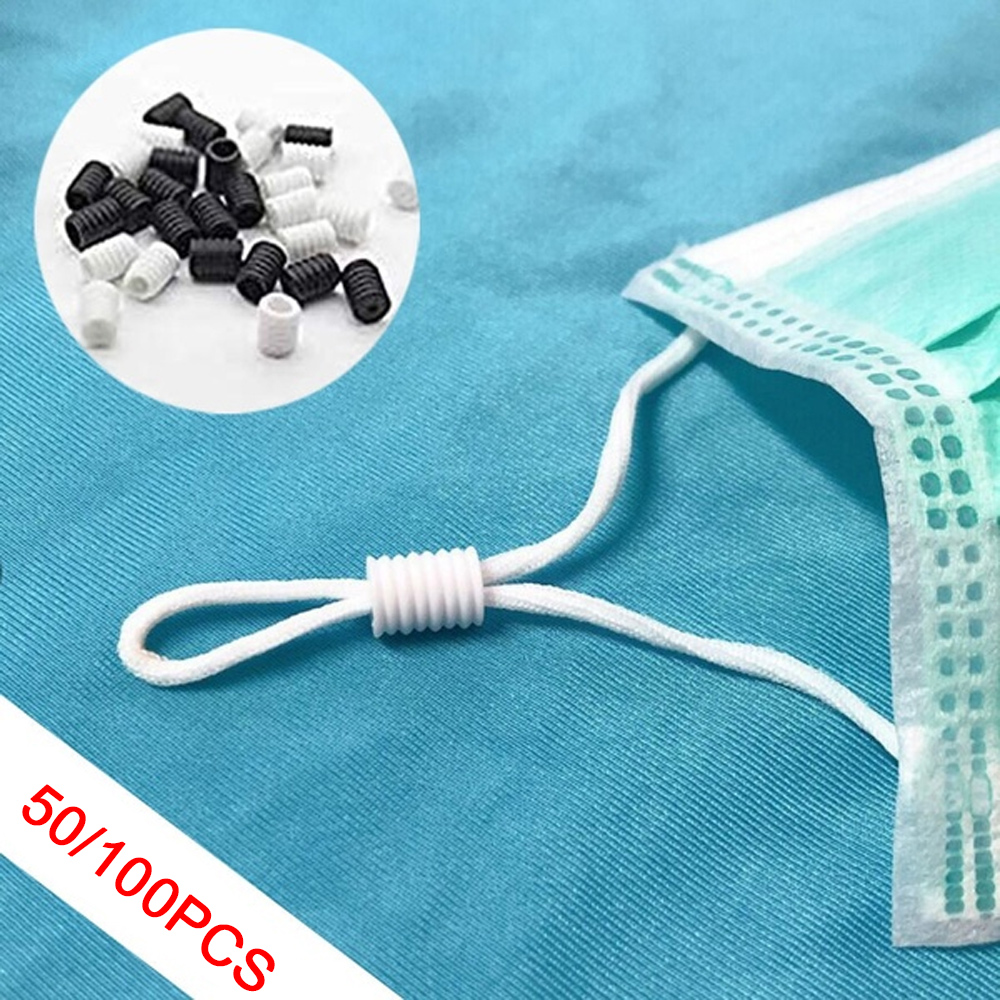 BTC3 50/100PCS อุปกรณ์เสริมใหม่นุ่มไม่ลื่นที่อุดปรับได้ซิลิโคนที่ยึดสาย Drawstrings สลับ Lanyard ...