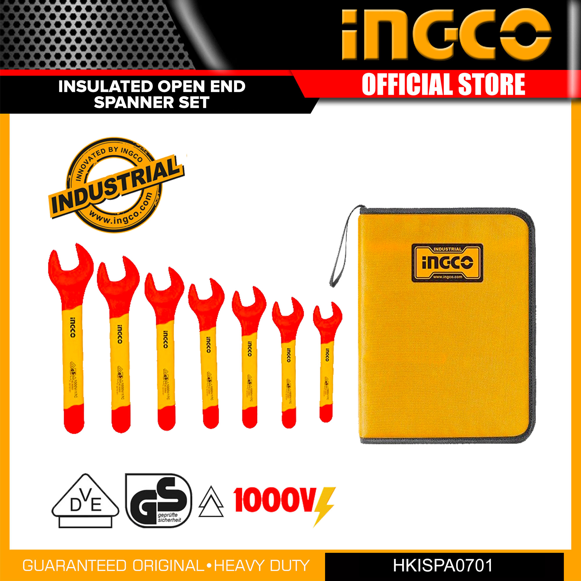 Ingco HKISPA0701 7pcs Insulated Single Open End Spanner Set IHT | Lazada PH