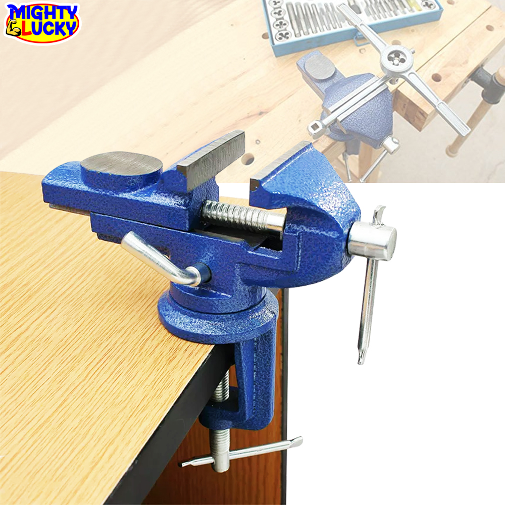 MINI WORK BENCH VICE SWIVEL TABLE CLAMP BASE CAST IRON BENCH VISE (1168) (60MM) | Lazada PH