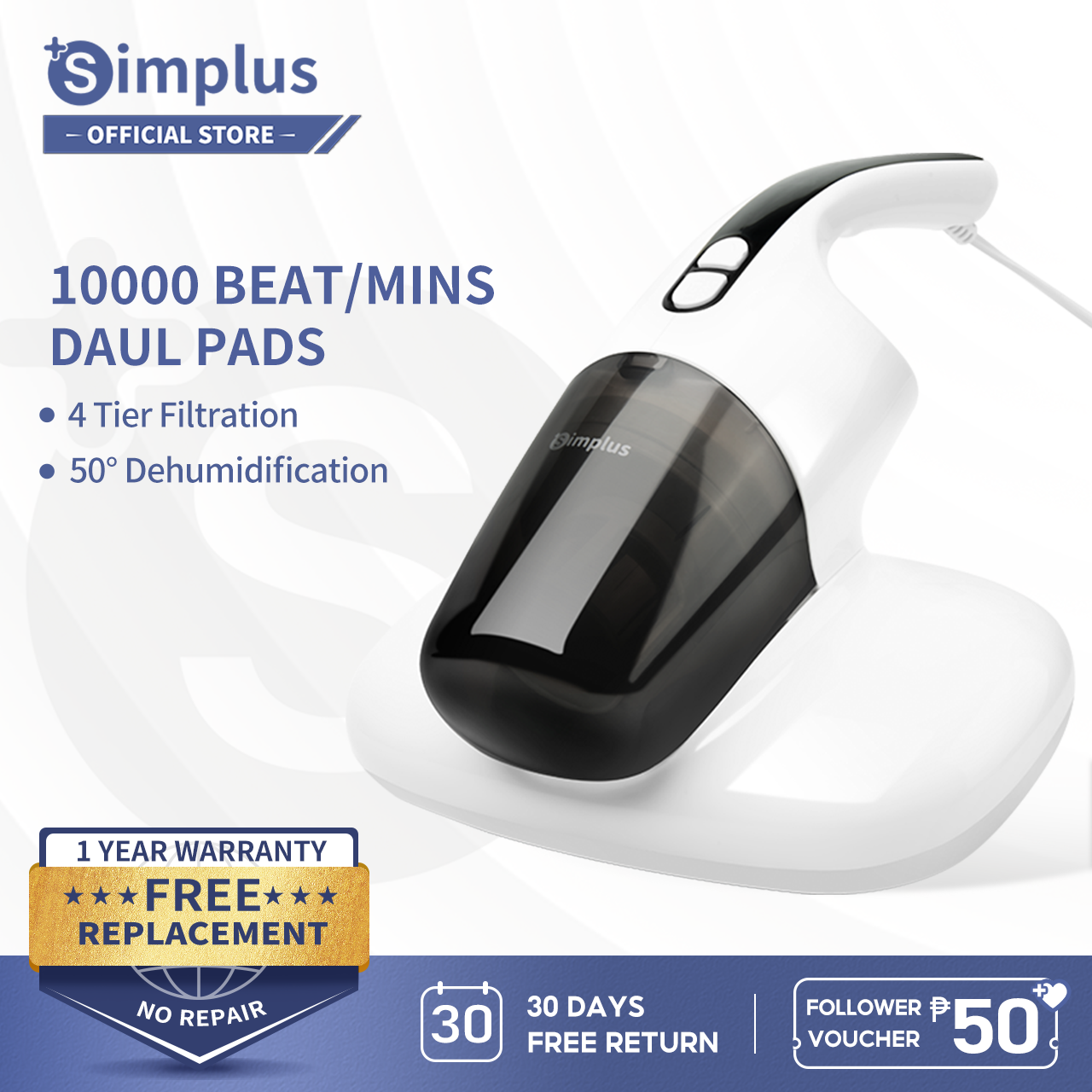 Simplus Dust Mite Vacuum Cleaners Mite Removal Anti-Allergy Mite ...