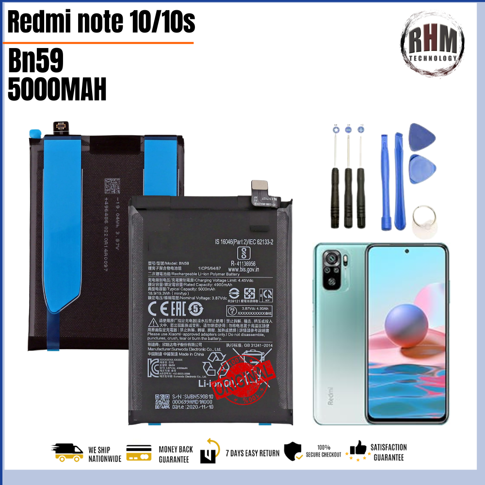 for Xiaomi Redmi note 10 / 10s (Battery model: BN59 5000mAh) Original ...
