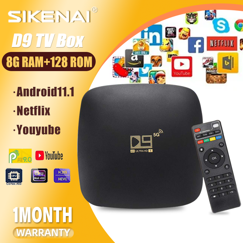 SIKENAI D9 mxq pro 4k android tv box 5g smart tv 2022 8G RAM+128G ROM ...