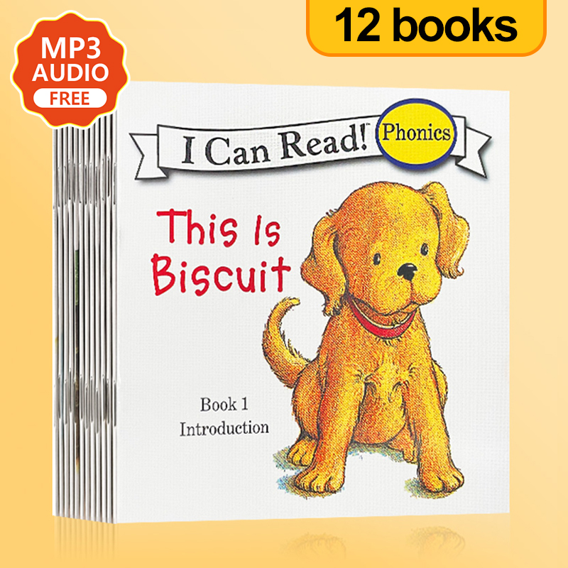 12 Books Biscuit Series I Can Read Phonic Story Books Set for Kids ...