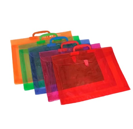 Colored Plastic envelope with handle / zipper and push lock envelope ...