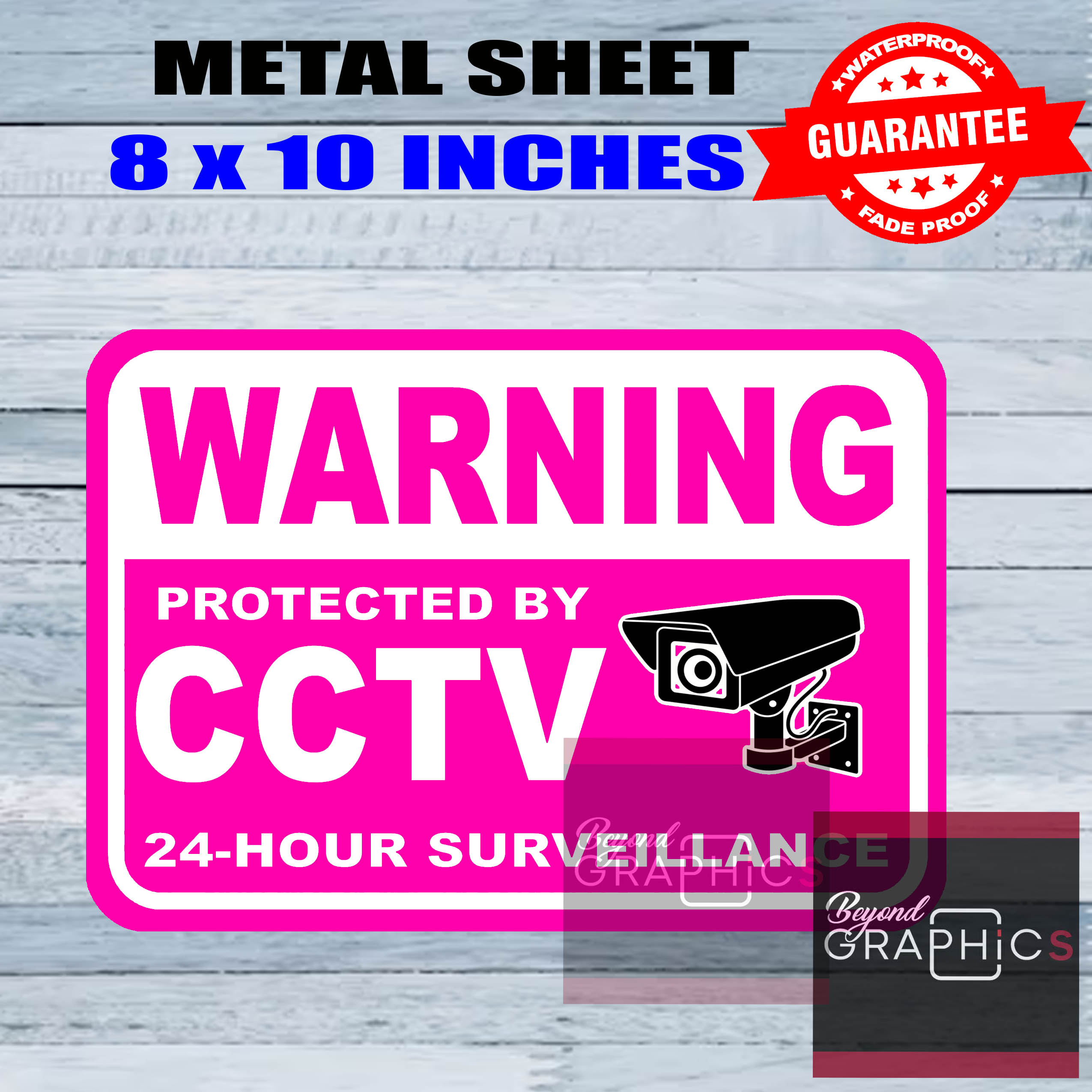 Beyond Graphics CCTV Protected By Warning Sign Laminated PVC Sticker ...