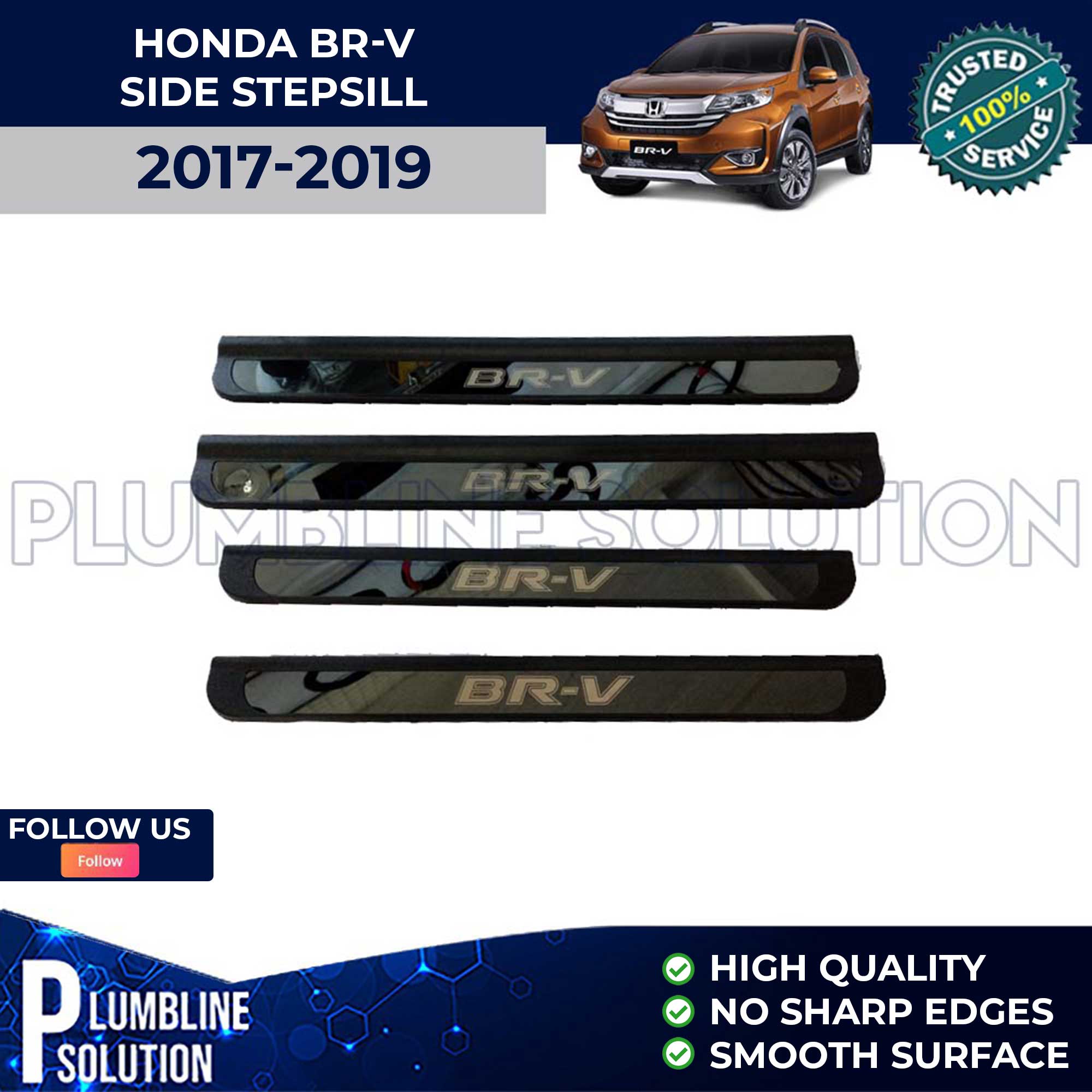 Side Step Sill for Honda BR-V / BRV Side Step Sill with LED High ...