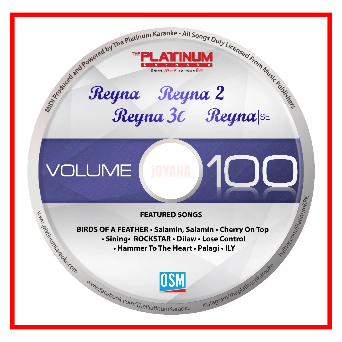 Platinum Reyna, Reyna 2, Reyna 3C, and Reyna SE CD Volume 100 [Original][CD only][]Updated ...