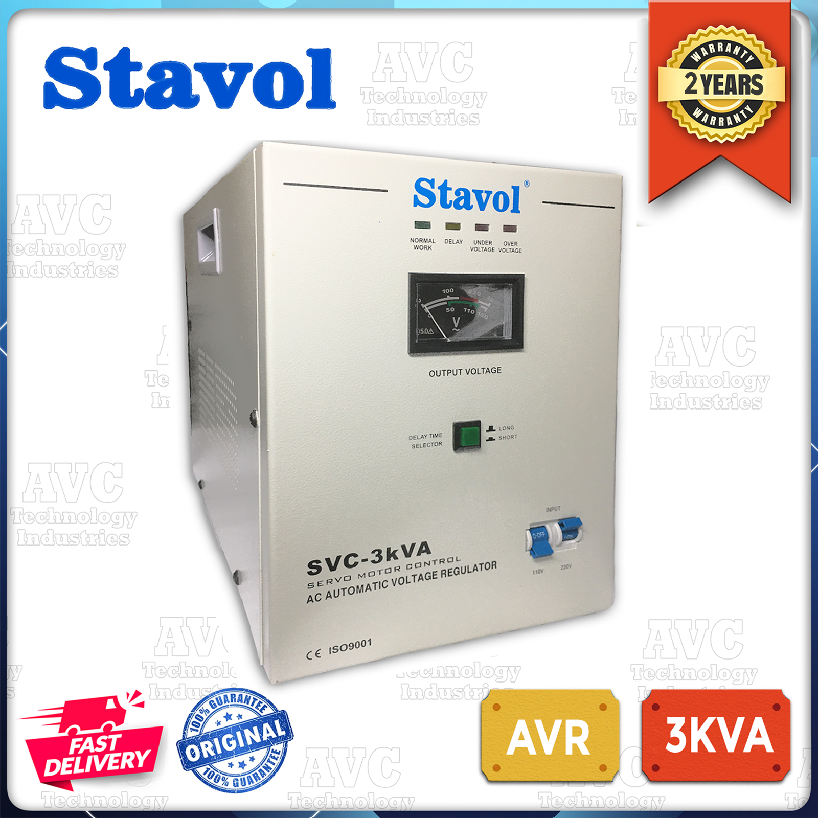 Stavol AVR Automatic Voltage Regulator 3kVA SVC-3000 | Lazada PH