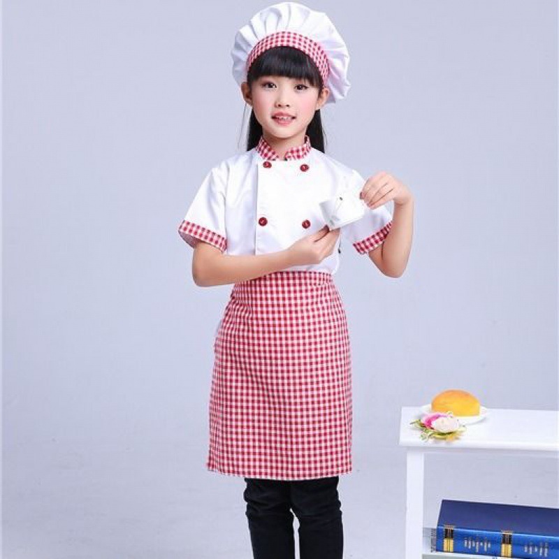 chef uniform for kids A Set chef costume for kids Cook Kitchen Uniform ...