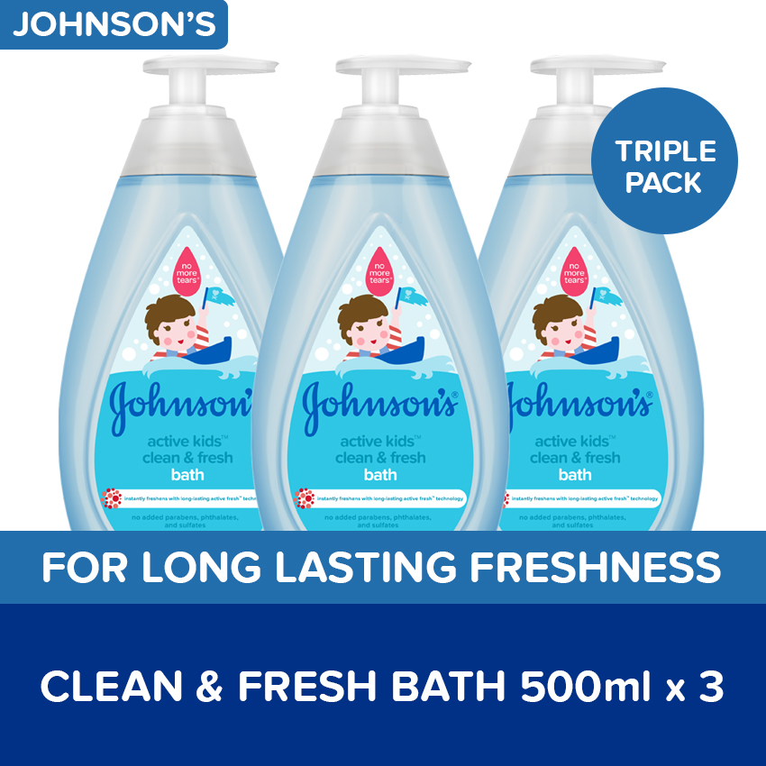 Johnson's Active Kids Clean & Fresh Bath 500ml x 3 | Lazada PH
