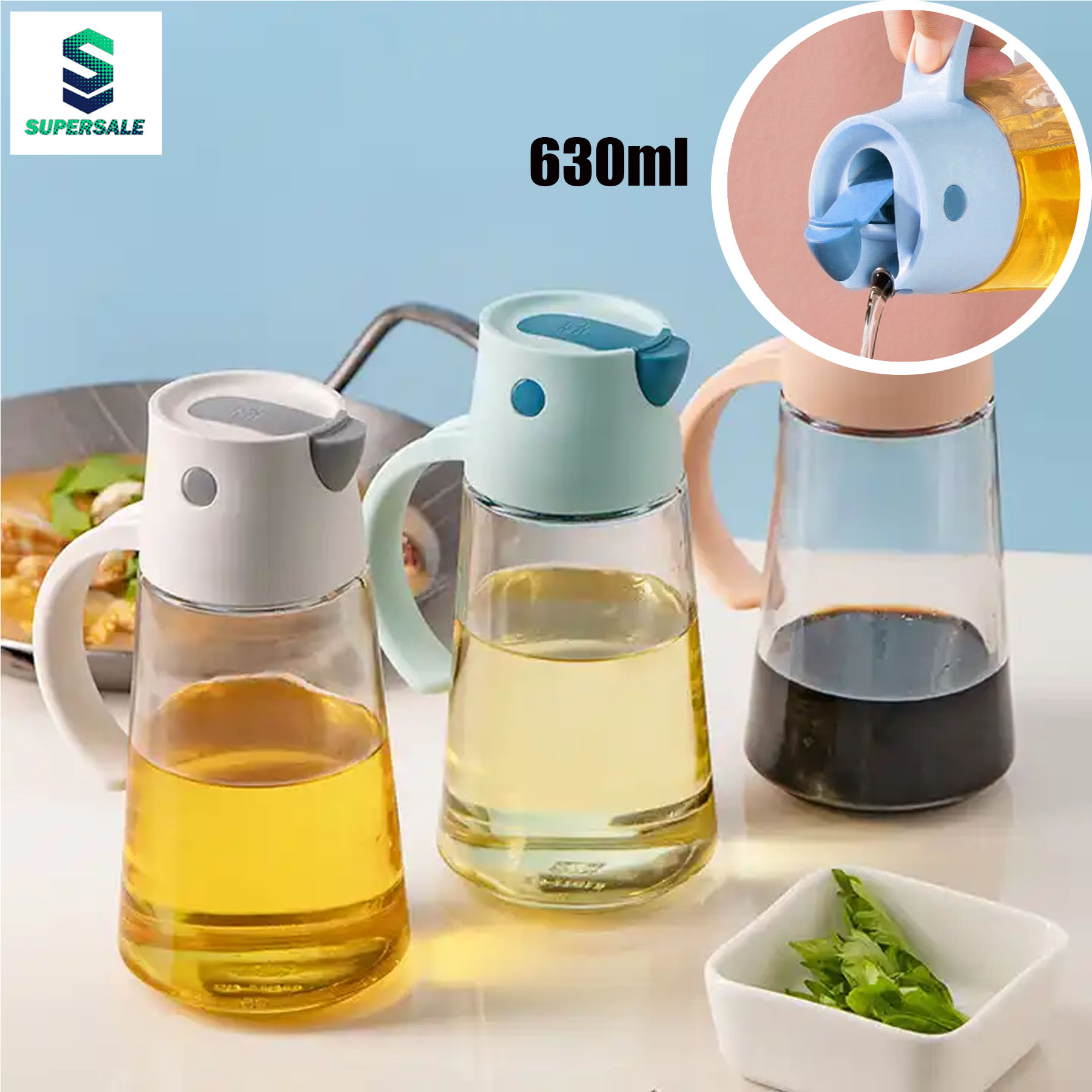 SuperSale - Kitchen Tools 630ml Oil And Vinegar Bottle Dispenser | Lazada PH