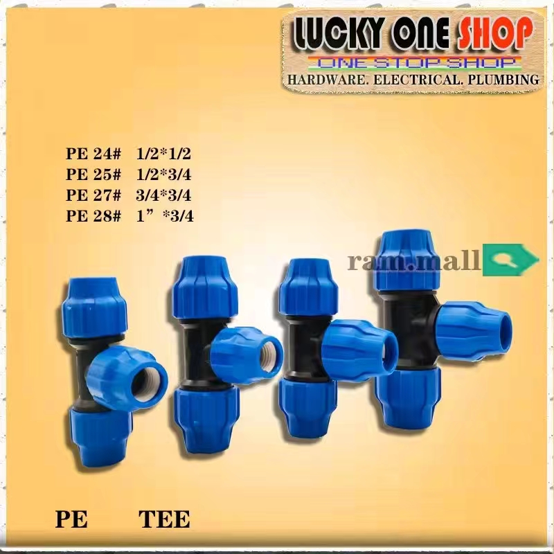 PE COMPRESSION PIPE FITTINGS TEE / REDUCING TEE ( 1/2x1/2 , 1/2x3/4 , 3 ...
