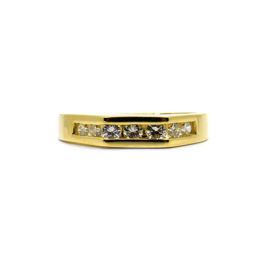 18K Italian Made Yellow Gold Gents Ring with Diamonds | Lazada PH