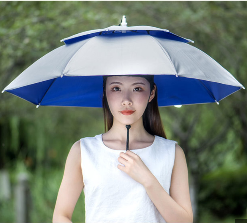 Outdoor Handfree Ultralight Umbrella Hat Waterproof Fishing Sun ...