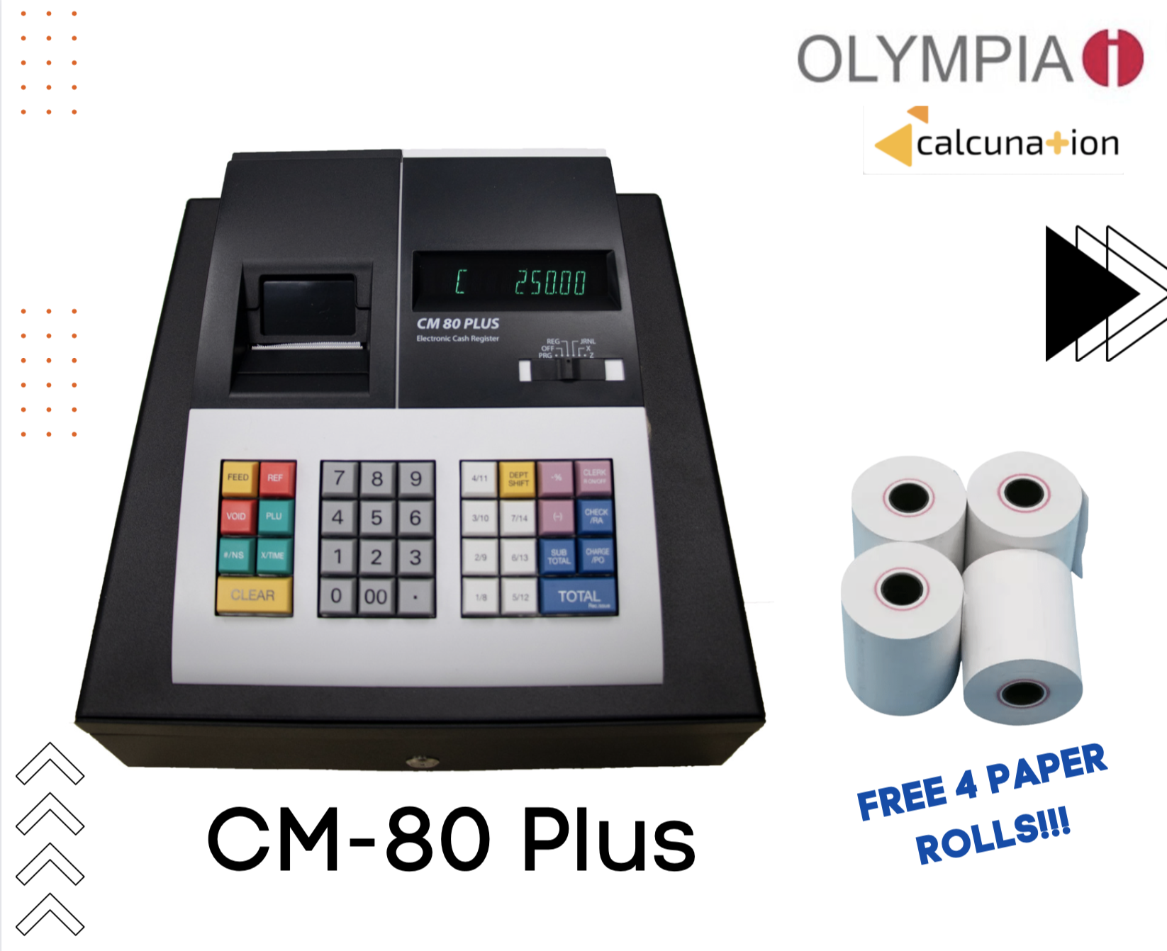 OLYMPIA ELECTRONIC CASH REGISTER FREE 4 PAPER ROLLS | Lazada PH