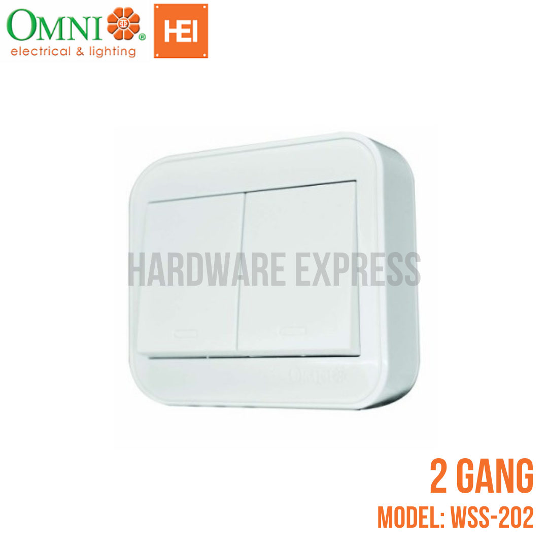 Omni Surface Mounted Convenience Wall Switch 1 / 2 / 3 Gang (WSS-201 ...