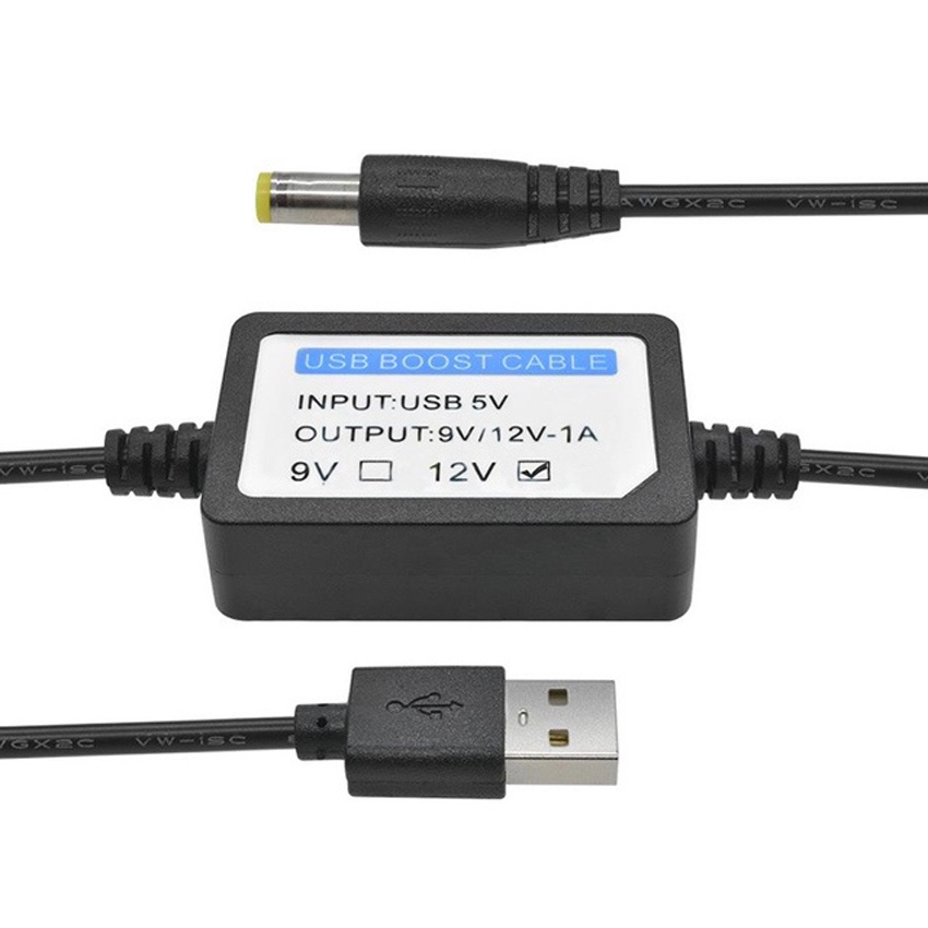 USB To DC 5V- 9V /12V USB Power Boost Line USB DC Power Cable Adapter ...