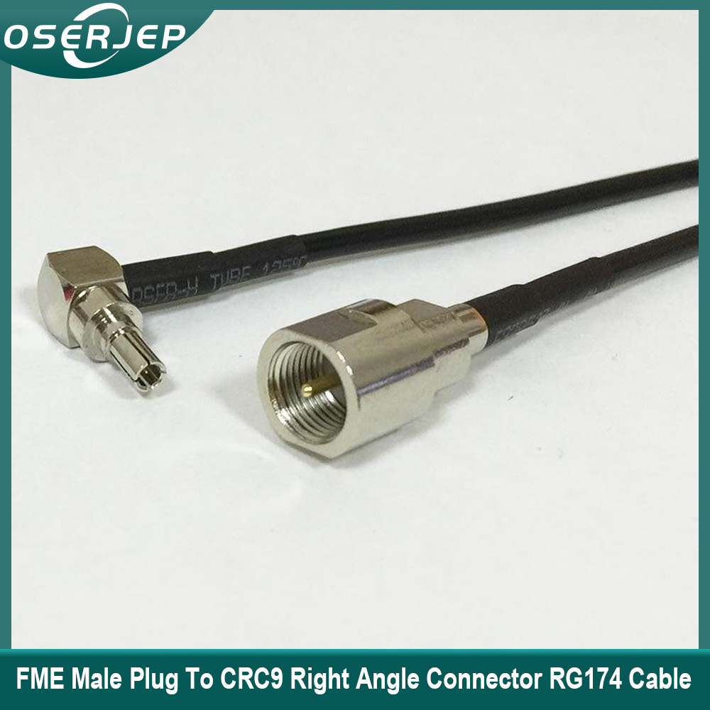 New FME Male Plug To CRC9 Right Angle Connector RG174 Cable Pigtail ...