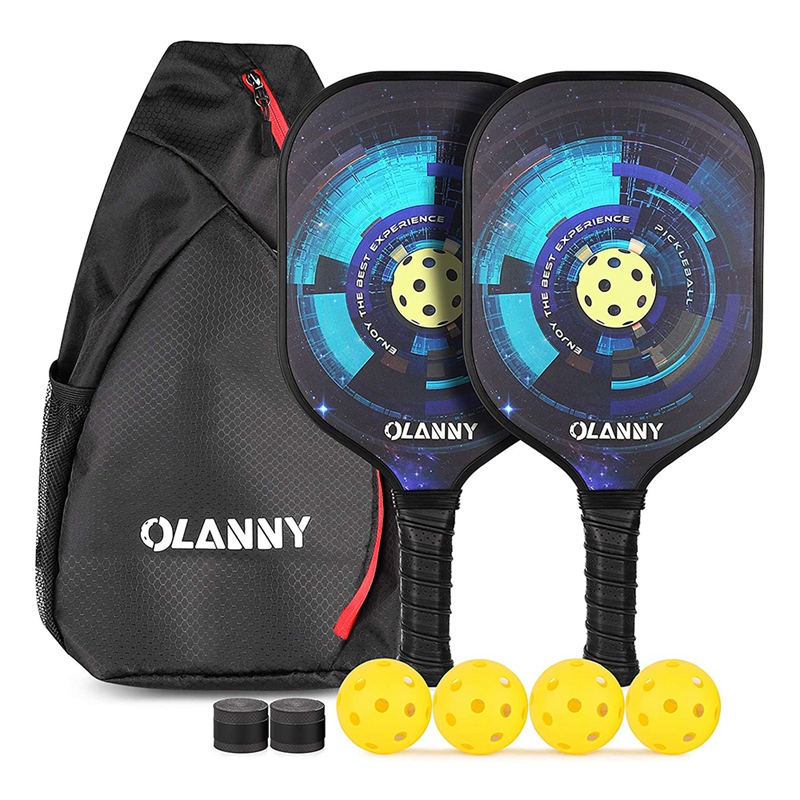Pickleball Paddles Set Lightweight Pickleball Racket Including 2 Fiber ...