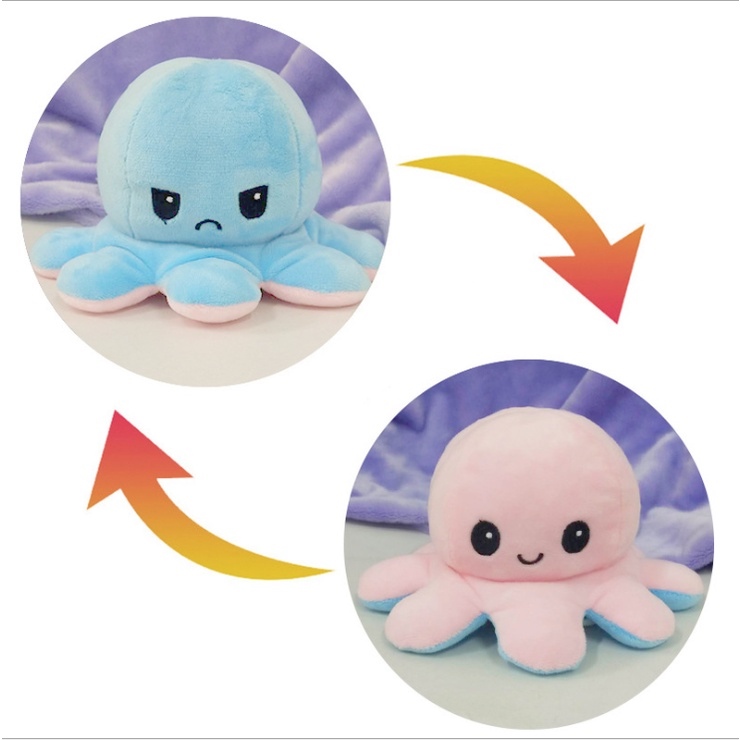 The new 2022 Double-sided Flip Plush Octopus Toy Reversible Flip ...