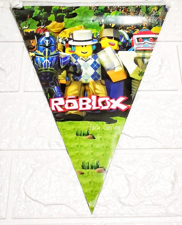 Roblox Triangle Banderitas Flag Banner Birthday Christening Party ...