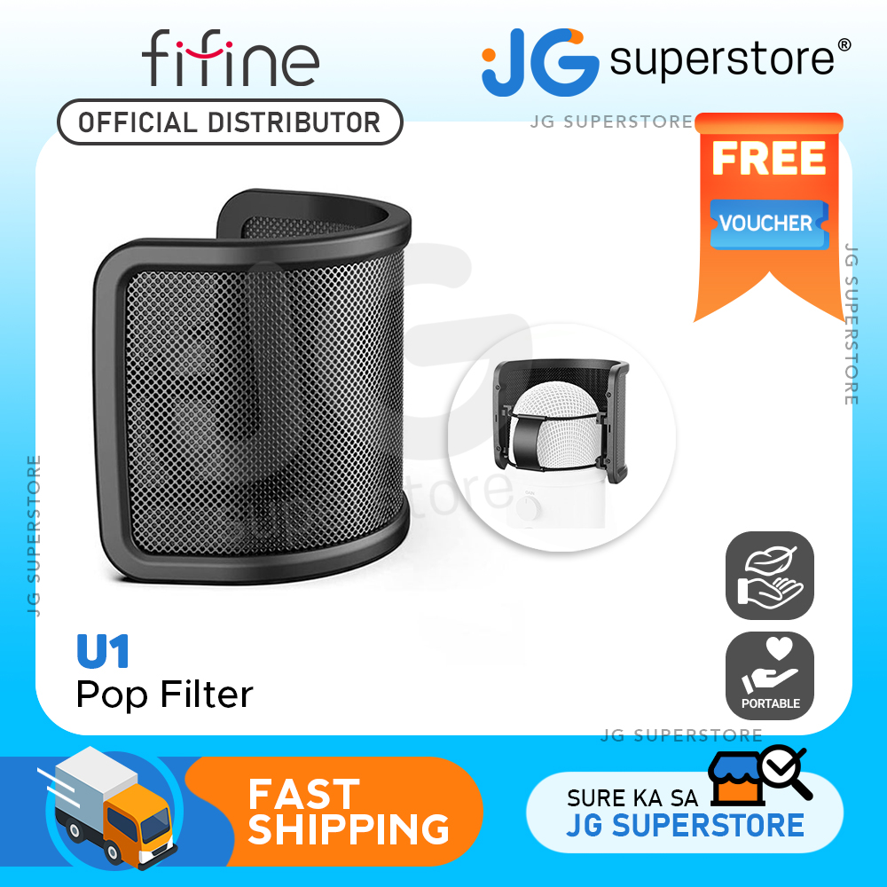 Fifine U1 U-Shaped Pop Filter with Metal Mesh for 40mm to 70mm ...