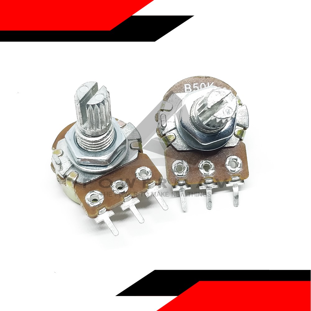 2pcs 50K ohm ohms 3 Terminal Linear Taper Rotary potentiometer B50K 50k ...