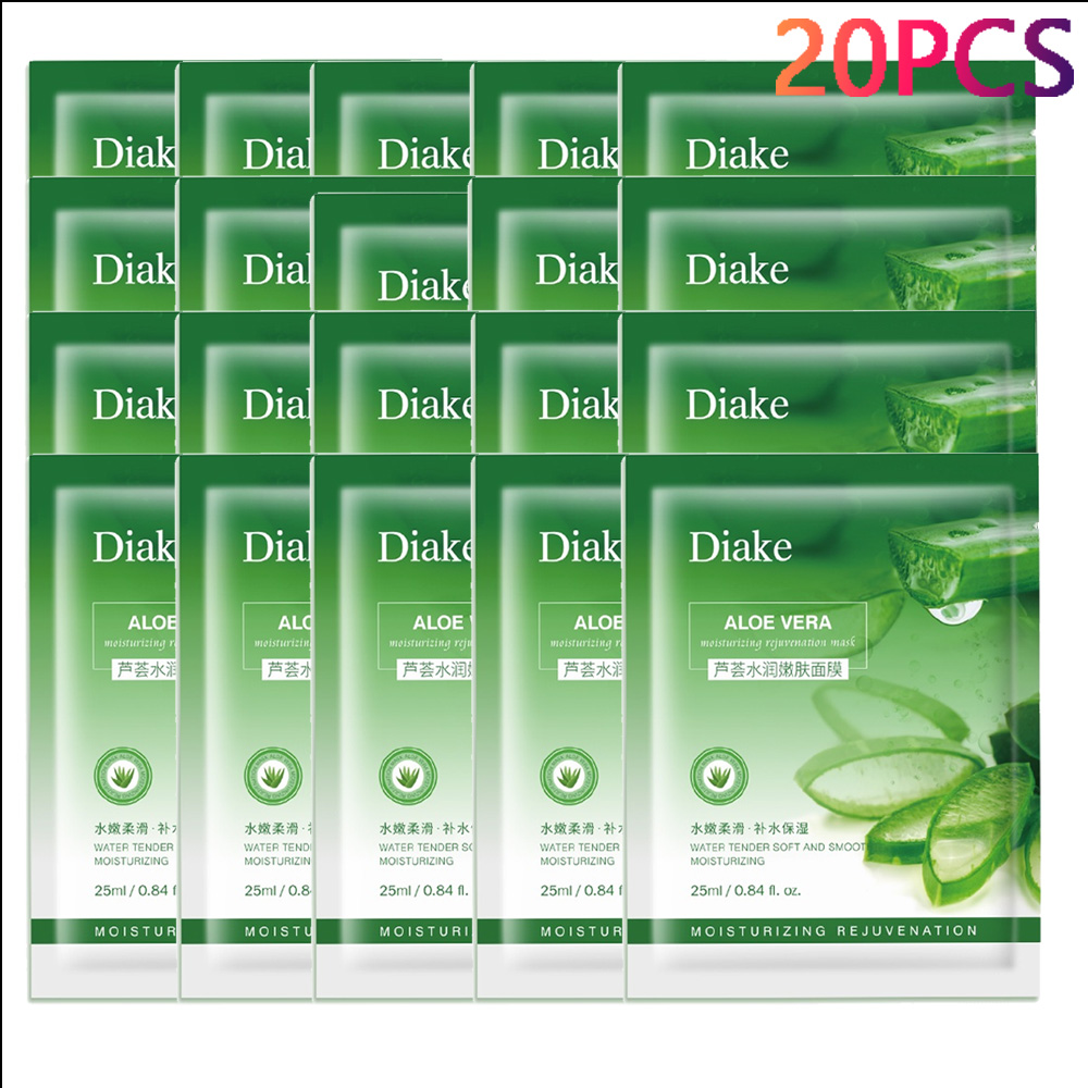 【Local Shipping】20pcs Diake Korean Style Facial Mask 100% Aloe Vera ...