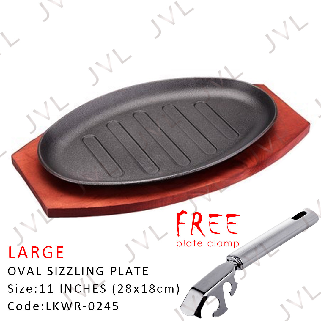 Round/Oval Sizzling Plate Sisig plate Cast Iron sizzling plate With ...