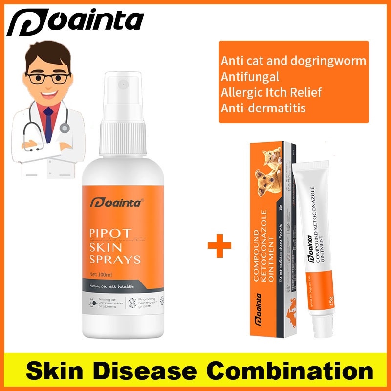PUAINTA 100ml Antifungal Skin Spray For Dogs Cats Scabies Itching ...