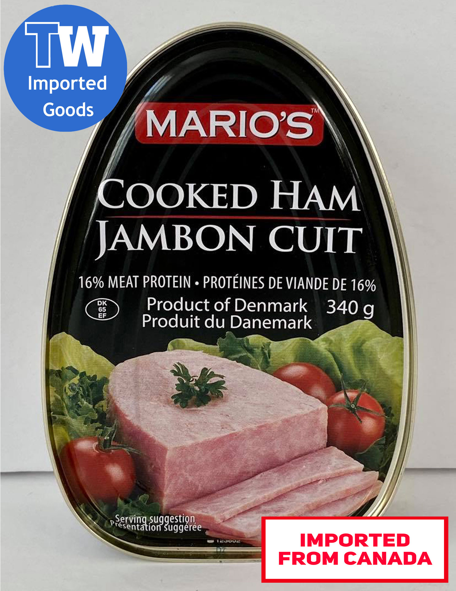 *PRODUCT OF DENMARK* Mario's Cooked Ham (16% Meat Protein) | 340g BB ...