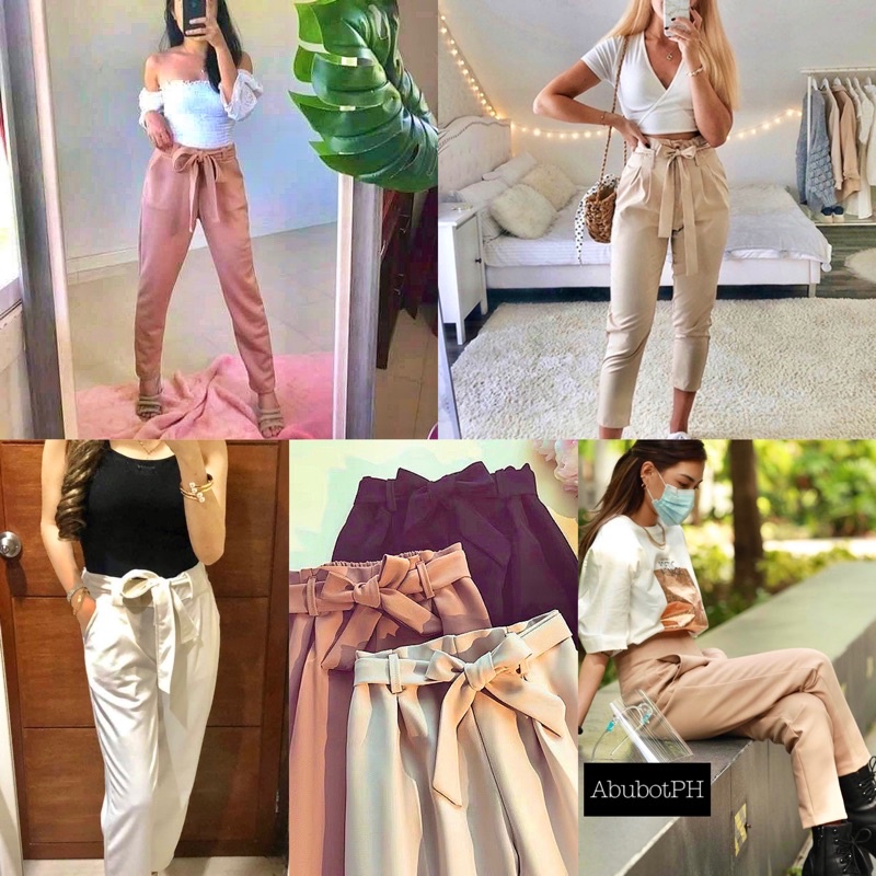 NEUTRAL CANDY PANTS Korean Pants with Ribbon | Lazada PH