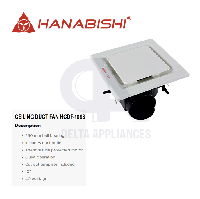 Hanabishi Duct Fan Exhaust Fan Ball Bearing Ceiling Fan Original 1 Year ...
