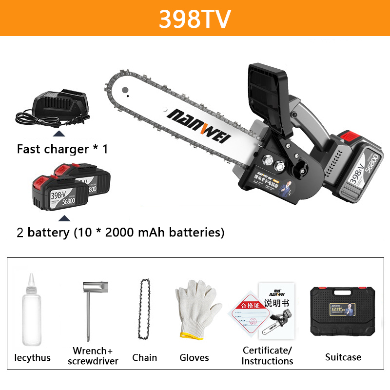 Portable cordless chainsaw Brushless mini chainsaw, rechargeable ...