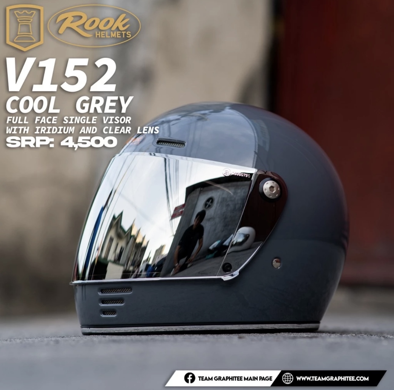 ROOK V152 MONO COLORS FULL FACE SINGLE VISOR WITH FREE CLEAR LENS ...