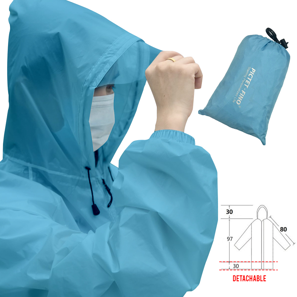 Pictet-Fino RH90 Free Size Adjustable Rain Coat - Light Blue | Lazada PH