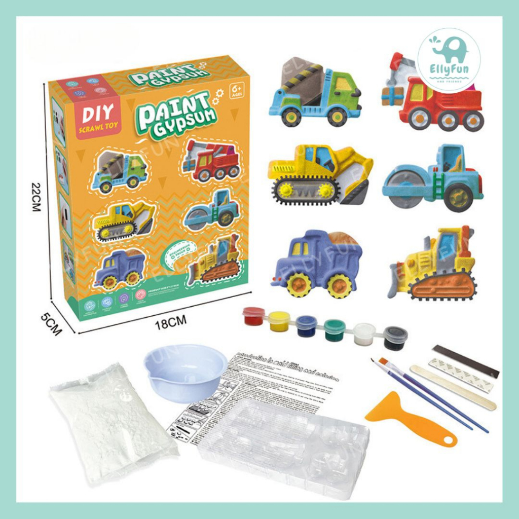 ELLYFUN DIY Painting Toys Gypsum Coloring Set Kids Toys For Kids ...