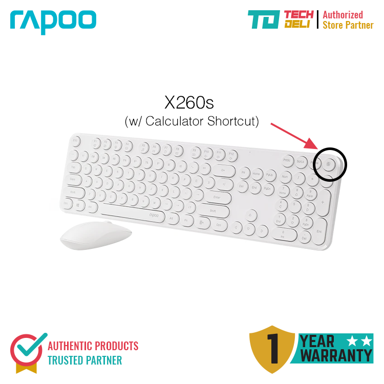 Rapoo X260 Wireless 2.4G Silent Keyboard and Mouse Combo | For PC | Laptop | Smart TV ...