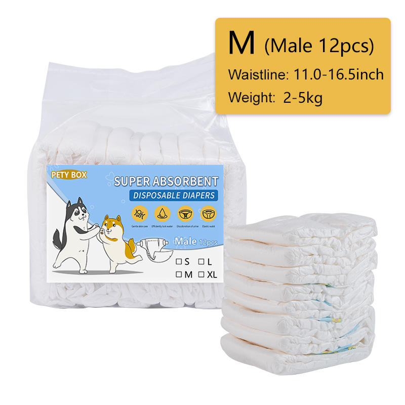 Petsup Pet Male Dog Disposable Wrap Diapers 12pcs PER PACK Dog Cat ...