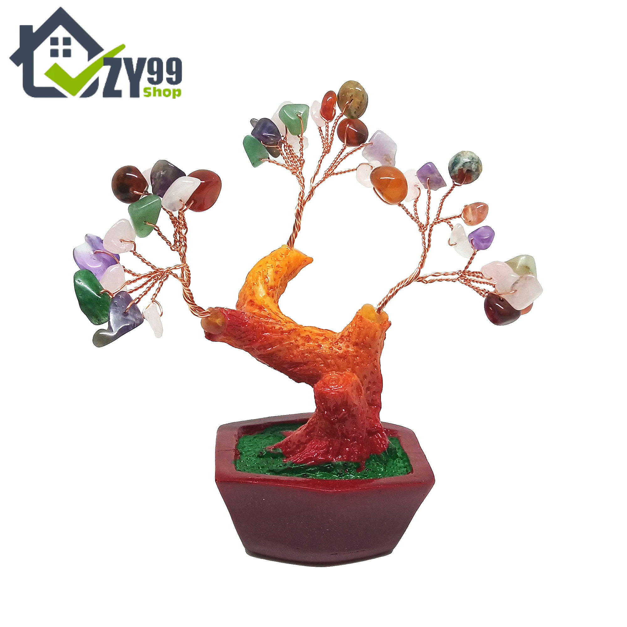 ZY99 Colorful 15cm Stones Money Tree for Home Decor and Giveaways ...