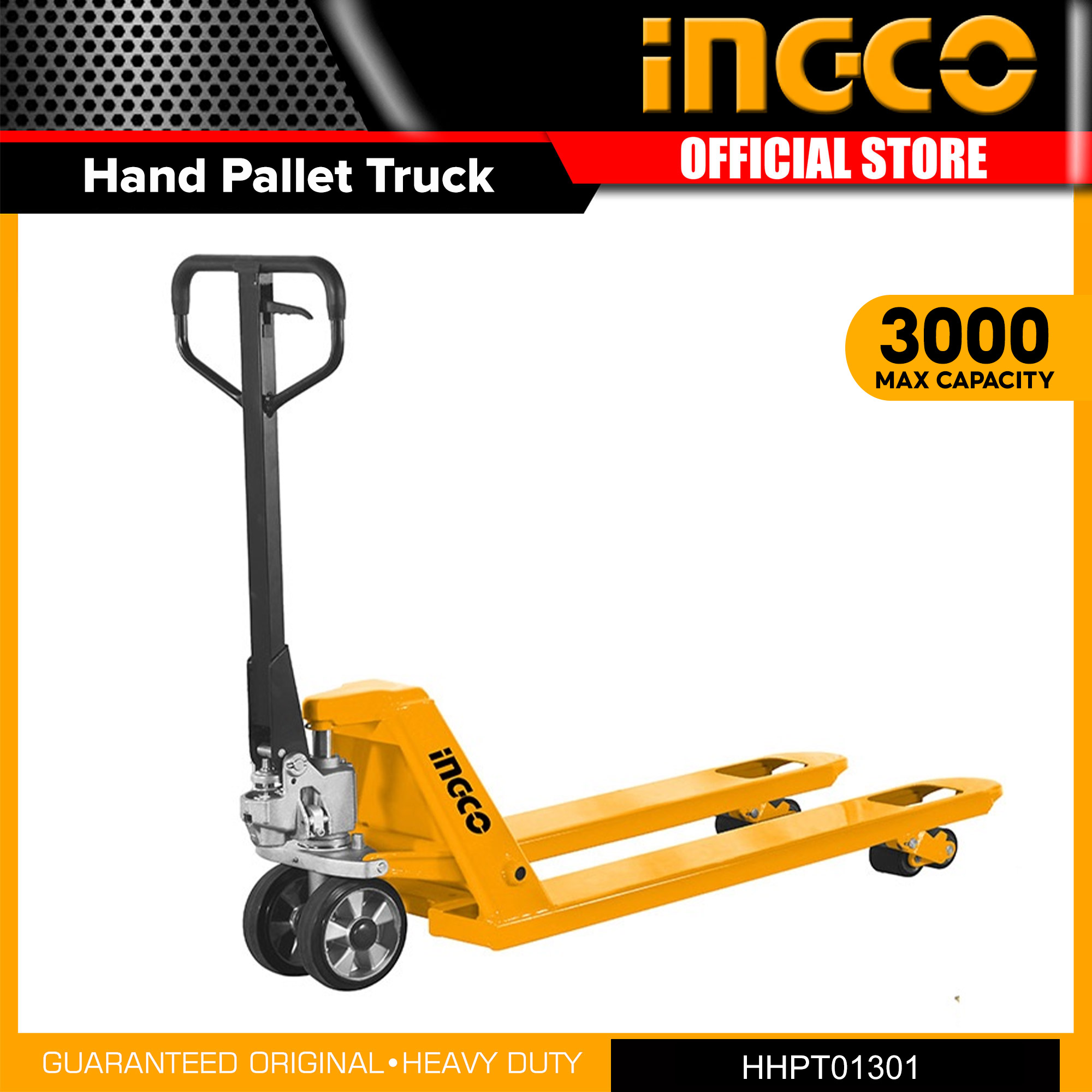 INGCO HHPT01301 Hand Pallet Truck 3000kg Comfortable rubber grip IHT ...